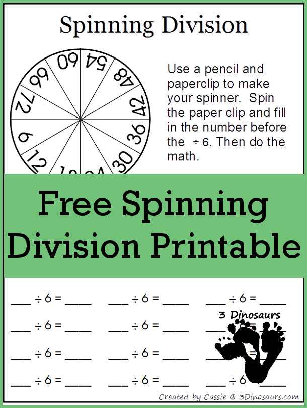 FREE Division Spinning Game Printables Free Homeschool Deals