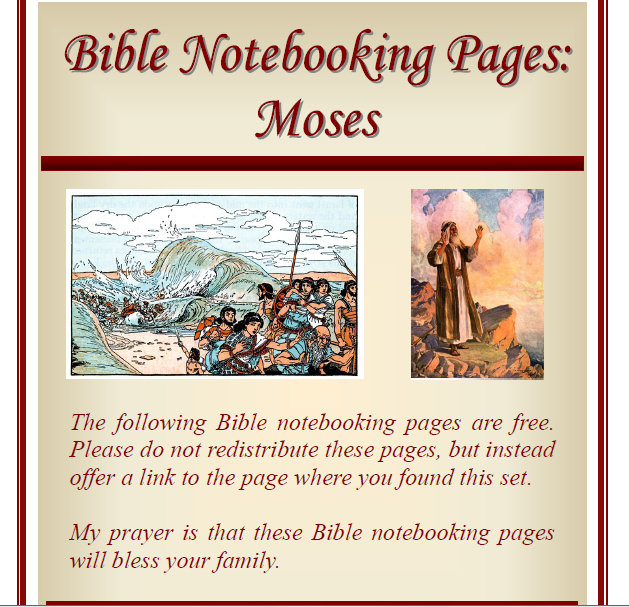 {Free} A Bible Notebooking Pages Set - Old Testament: Moses