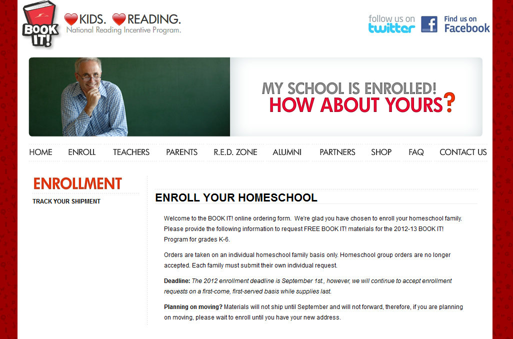 Pizza Hut BOOK IT! Program for Homeschoolers is Open