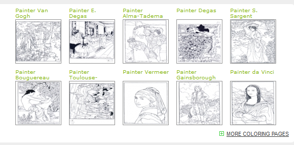 FREE Artist Study Coloring Pages