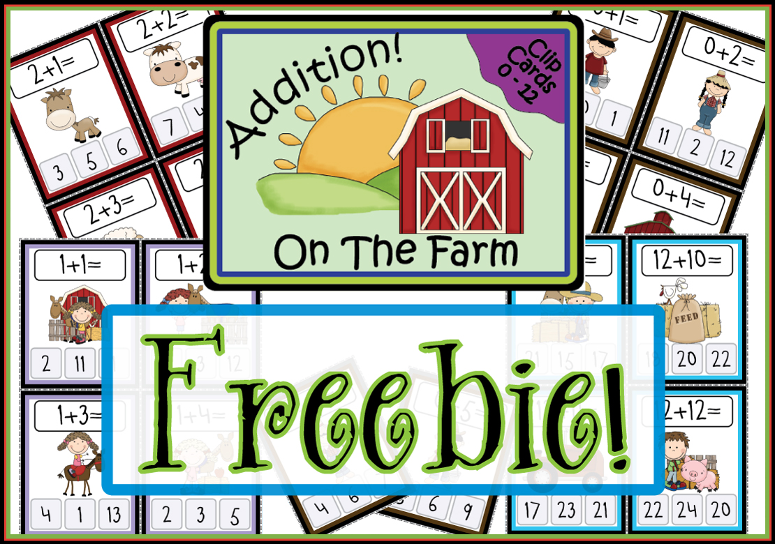 Free Preschool Samples: Addition Clip Cards & PreWriting Pack