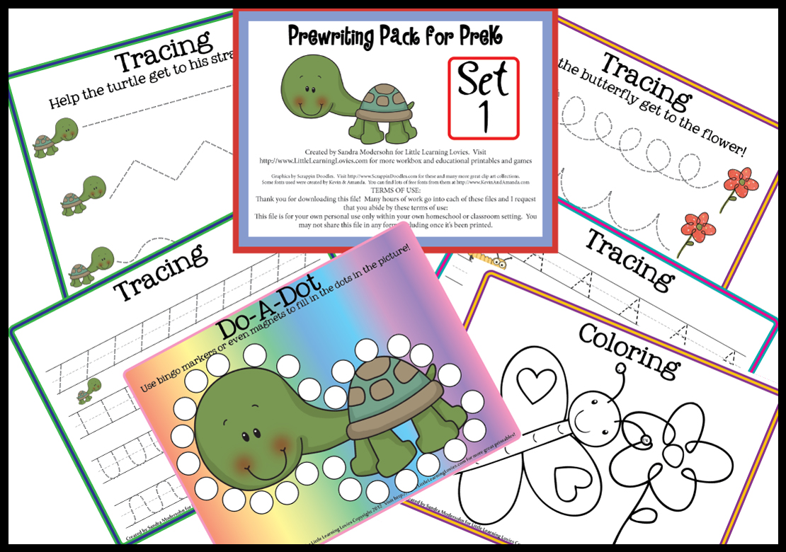Free Preschool Samples: Addition Clip Cards & PreWriting Pack