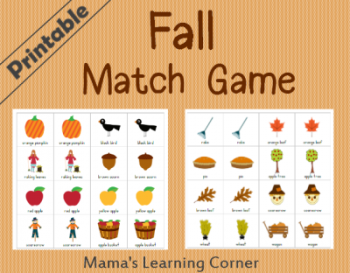 Free Printable Fall Matching Game