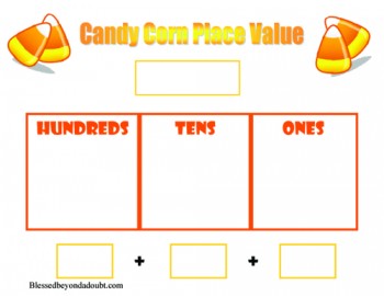 Free Candy Corn Place Value Worksheets