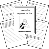 Free Proverbs for Kids Copywork Pages