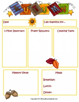 FREE Daily To Do Chart for Autumn