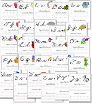 Free A-Z Cursive Handwriting Worksheets