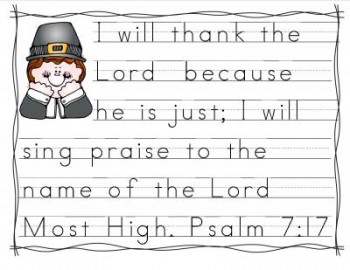FREE Thanksgiving Scripture Verses Copywork and Coloring Pages