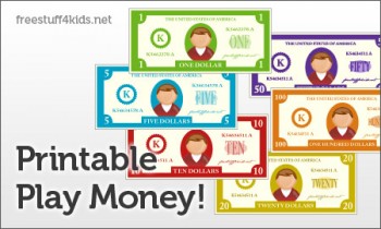 FREE Printable Play Money and Printable Play Checks