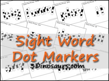 Free Worksheets: Sight Word Dot Marker Set