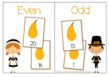 Free Homeschool Printables: Thanksgiving Number Sort Printable