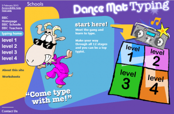 Free Educational Resource: Dance Mat Typing