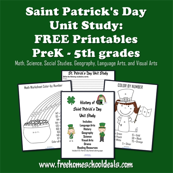 History of St Patrick's Day Unit Study with FREE Printables and ...