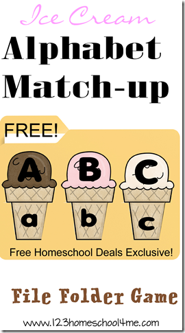 FREE Ice Cream Alphabet Match-up File Folder Game {Free Instant Download}