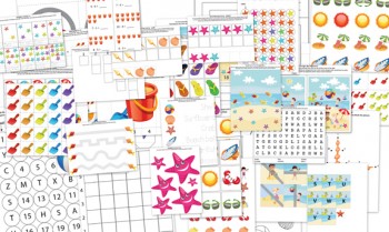 Free Worksheets: Beach Printable Pack for ages 2-7 (Includes 49 Activities)