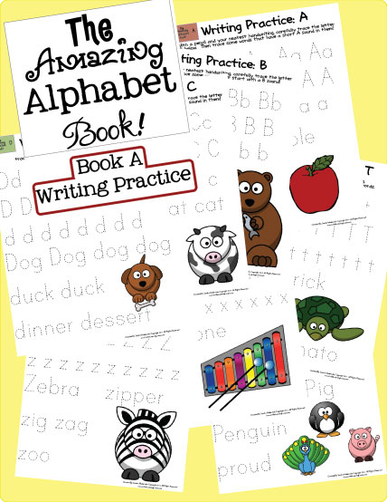 2 FREE The Amazing Alphabet Book! Writing Practice and Letter Hunts ...