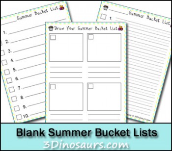Free Blank Summer Bucket List