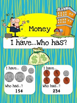 Free Printable Math Game: Money I have, who has?