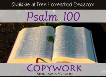 Free Psalm 100 Bible Copywork KJV
