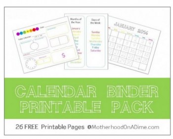 Free Calendar Binder Printables for August 2013 – July 2014