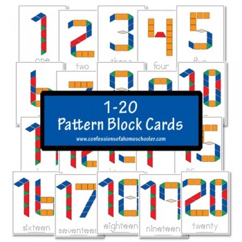 FREE Pattern Block Cards 1-20 from Confessions of a Homeschooler