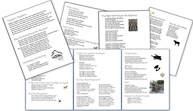 Free Printable Download: Kids Song Packet