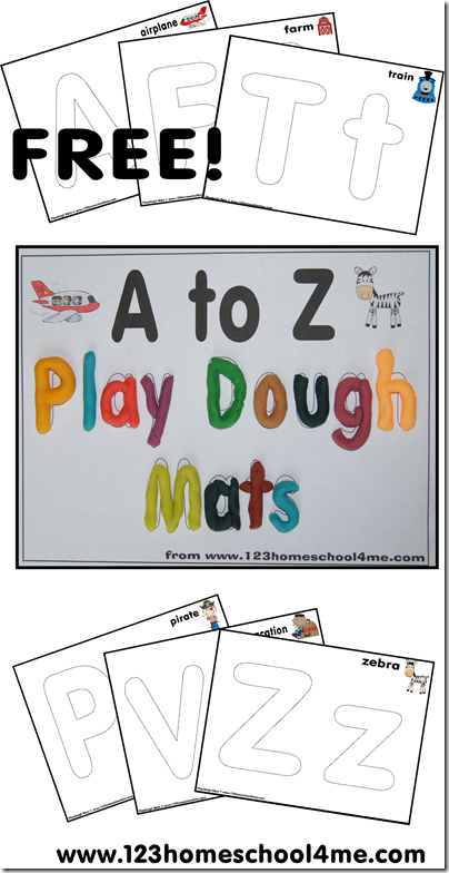 FREE Playdough Mats: Alphabet Letters from A to Z