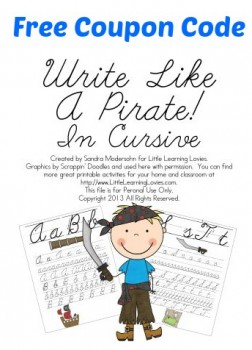 FREE Write Like A Pirate - Cursive Writing Practice Set (Coupon Code)