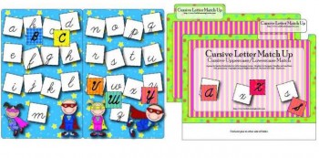 Free Super Hero CURSIVE Upper/Lower Case Letter Match File Folder Game ...