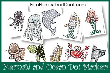 Free Mermaid and Ocean Dot Marker Printables