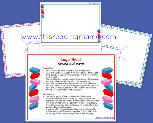 LEGO Homeschool: Free Create and Write with LEGOs Worksheets