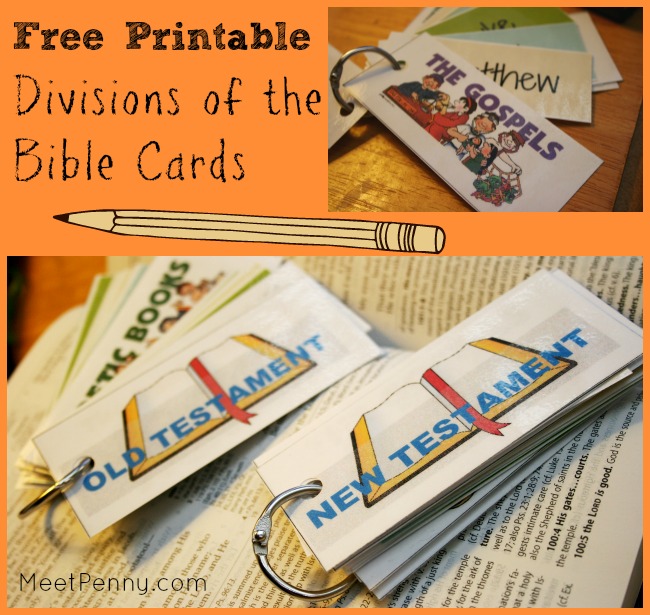 Free Printable Divisions of the Bible Cards