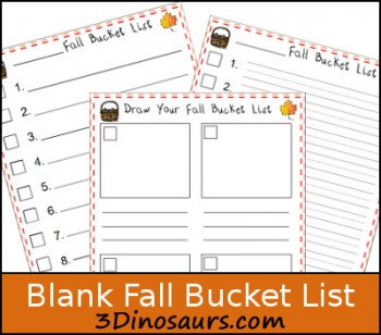 Free Blank Fall Bucket List, free fall printables, fall themed freebies ...