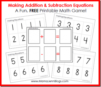 Free Making Equations {Addition & Subtraction} Math Game