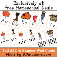 FREE Fall ABC & Number Wall Cards (Free Instant Download)