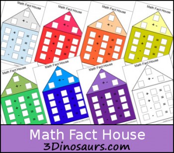 Free Math Fact House Printable Worksheets