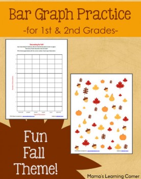 Math Worksheets: Free Fall Themed Bar Graph Practice