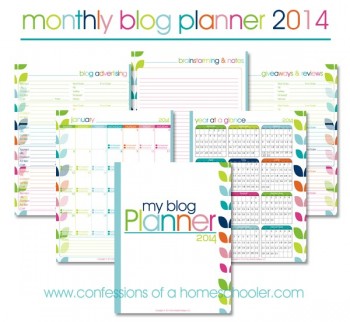 Free 2014 Monthly Blog Planner