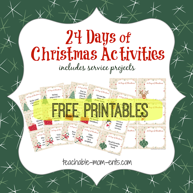 Christmas: Free 24 Days of Christmas Activities Printables (including ...
