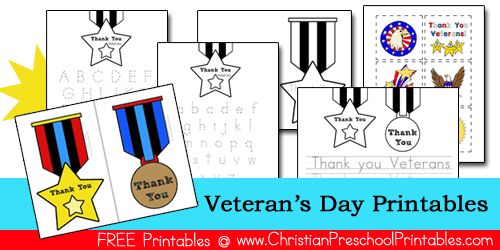 Free Veteran's Day Preschool Worksheets