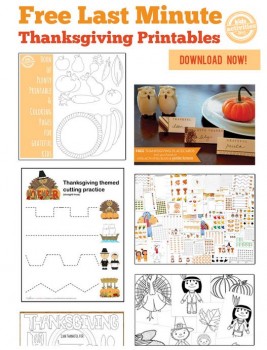 60 Last Minute Free Thanksgiving Printables from Kids Activities Blog