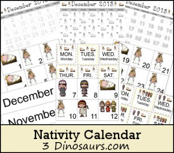 Christmas: Free Nativity Themed Calendar Cards