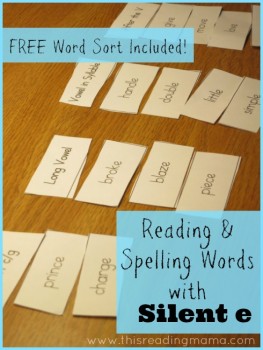 Free Printable: Reading and Spelling Words with Silent e