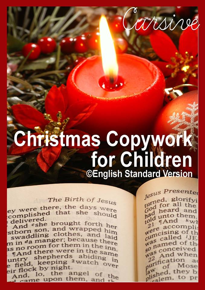 Free Cursive Version of Christmas Copywork for Children