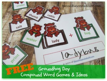 Groundhog Day: Free Compound Word Printables