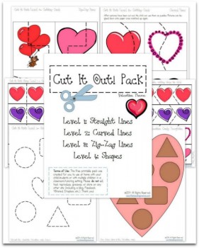 Valentines Printables: FREE Cutting Practice Pack for Valentines