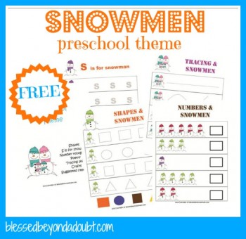 Snowmen Preschool Theme Printables - FREE!