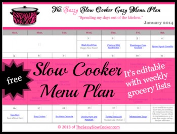 Free Slow Cooker Menu Plan for January!
