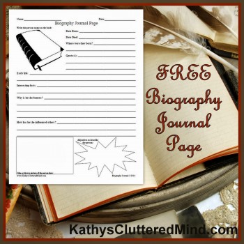 Free Biography Journal Page Printable