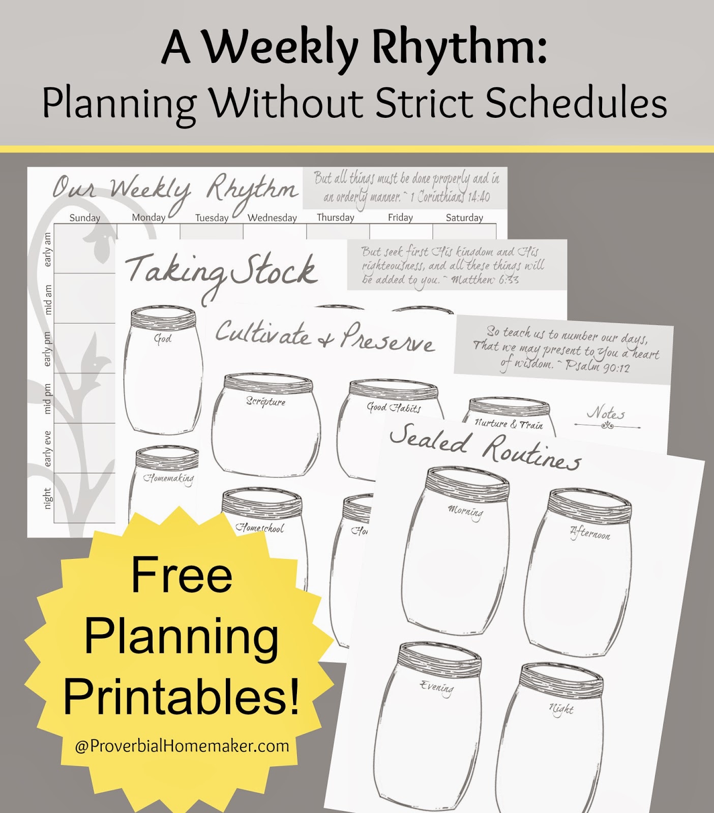 Free Planning Without Strict Schedules Printables